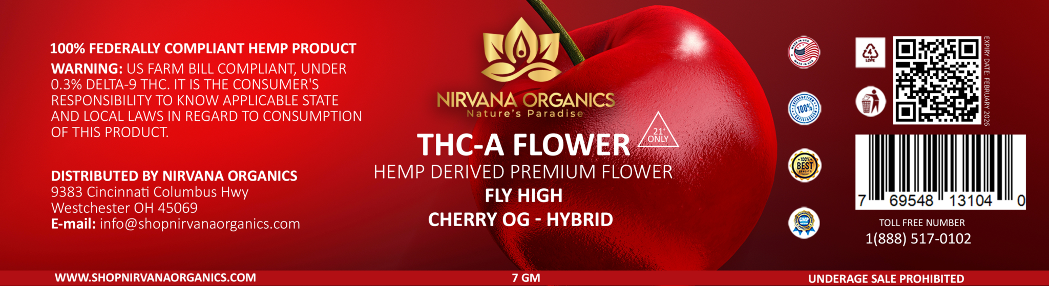 THC-A Flower Cherry OG - Nirvana Organics
